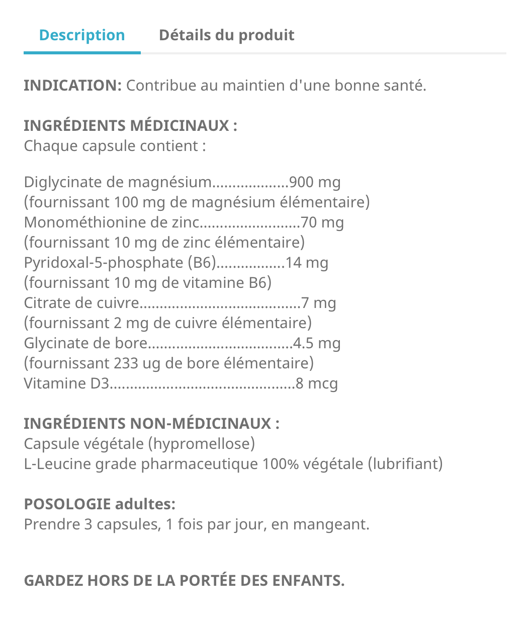 Formule MAG-ZINC-P5P – fixsante.com